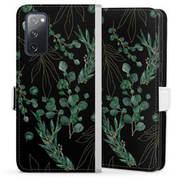 DeinDesign Galaxy S20 FE Handy Klapph&uuml;lle Handyh&uuml;lle aus Kunst Leder wei&szlig; Flip Case Eukalyptus Leaves Nature Sideflip mit Lasche