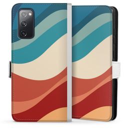 DeinDesign Galaxy S20 FE 5G Handy Klapph&uuml;lle Handyh&uuml;lle aus Kunst Leder wei&szlig; Flip Case Ombre Wave Colour Sideflip mit Lasche