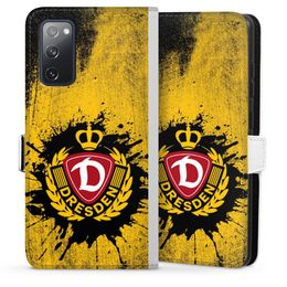 DeinDesign Galaxy S20 FE Handy Klapph&uuml;lle Handyh&uuml;lle aus Kunst Leder wei&szlig; Flip Case Official Licensed Product Soccer Sg Dynamo Dresden Sideflip mit Lasche