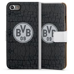 DeinDesign iPhone SE (2022) Handy Klapph&uuml;lle Handyh&uuml;lle aus Kunst Leder wei&szlig; Flip Case Borussia Dortmund Jersey Bvb Sideflip mit Lasche