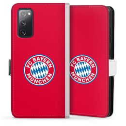 DeinDesign Galaxy S20 FE Handy Klapph&uuml;lle Handyh&uuml;lle aus Kunst Leder wei&szlig; Flip Case Fc Bayern M&uuml;nchen Fcb Logo Sideflip mit Lasche