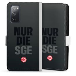 DeinDesign Galaxy S20 FE 5G Handy Klapph&uuml;lle Handyh&uuml;lle aus Kunst Leder wei&szlig; Flip Case Sge Eintracht Frankfurt Official Licensed Product Sideflip mit Lasche