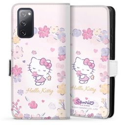 DeinDesign Galaxy S20 FE 5G Handy Klapph&uuml;lle Handyh&uuml;lle aus Kunst Leder wei&szlig; Flip Case Merchandise Hello Kitty Water Colour Sideflip mit Lasche
