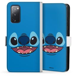 DeinDesign Galaxy S20 FE 5G Handy Klapph&uuml;lle Handyh&uuml;lle aus Kunst Leder wei&szlig; Flip Case Official Licensed Product Lilo & Stitch Disney Sideflip mit Lasche