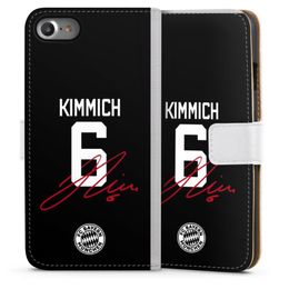 DeinDesign iPhone SE (2020) Handy Klapph&uuml;lle Handyh&uuml;lle aus Kunst Leder wei&szlig; Flip Case Kimmich Fc Bayern M&uuml;nchen Fcb Sideflip mit Lasche