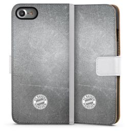 DeinDesign iPhone SE (2020) Handy Klapph&uuml;lle Handyh&uuml;lle aus Kunst Leder wei&szlig; Flip Case Fc Bayern M&uuml;nchen Fcb Concrete Sideflip mit Lasche