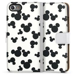 DeinDesign iPhone SE (2020) Handy Klapph&uuml;lle Handyh&uuml;lle aus Kunst Leder wei&szlig; Flip Case Mickey Mouse Official Licensed Product Disney Sideflip mit Lasche