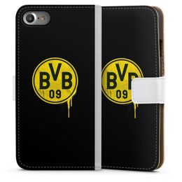 DeinDesign iPhone SE (2020) Handy Klapph&uuml;lle Handyh&uuml;lle aus Kunst Leder wei&szlig; Flip Case Official Licensed Product Borussia Dortmund Bvb Sideflip mit Lasche