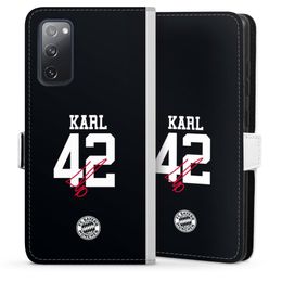 DeinDesign Galaxy S20 FE 5G Handy Klapph&uuml;lle Handyh&uuml;lle aus Kunst Leder wei&szlig; Flip Case Merchandise Lennart Karl Fc Bayern M&uuml;nchen Sideflip mit Lasche