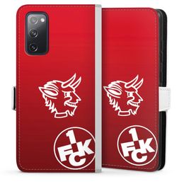 DeinDesign Galaxy S20 FE Handy Klapph&uuml;lle Handyh&uuml;lle aus Kunst Leder wei&szlig; Flip Case 1. Fc Kaiserslautern Official Licensed Product Devil Sideflip mit Lasche