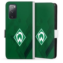 DeinDesign Galaxy S20 FE 5G Handy Klapph&uuml;lle Handyh&uuml;lle aus Kunst Leder wei&szlig; Flip Case Sv Werder Bremen Official Licensed Product Coat Of Arms Sideflip mit 