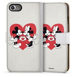 DeinDesign iPhone SE (2020) Handy Klapph&uuml;lle Handyh&uuml;lle aus Kunst Leder wei&szlig; Flip Case Disney Heart Sideflip mit Lasche