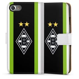 DeinDesign iPhone SE (2020) Handy Klapph&uuml;lle Handyh&uuml;lle aus Kunst Leder wei&szlig; Flip Case Logo Gladbach Borussia M&ouml;nchengladbach Sideflip mit Lasche