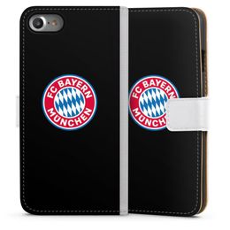 DeinDesign iPhone SE (2020) Handy Klapph&uuml;lle Handyh&uuml;lle aus Kunst Leder wei&szlig; Flip Case Official Licensed Product Fc Bayern M&uuml;nchen Logo Sideflip mit Lasche