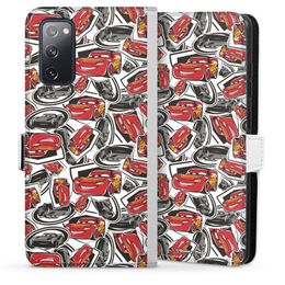 DeinDesign Galaxy S20 FE Handy Klapph&uuml;lle Handyh&uuml;lle aus Kunst Leder wei&szlig; Flip Case Cars Lightning Mcqueen 95 Disney Pixar Sideflip mit Lasche
