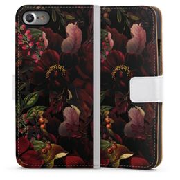 DeinDesign iPhone SE (2020) Handy Klapph&uuml;lle Handyh&uuml;lle aus Kunst Leder wei&szlig; Flip Case Meadow Flowers Utart Sideflip mit Lasche