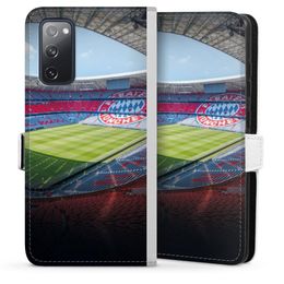 DeinDesign Galaxy S20 FE 5G Handy Klapph&uuml;lle Handyh&uuml;lle aus Kunst Leder wei&szlig; Flip Case Fc Bayern M&uuml;nchen Stadium Fcb Sideflip mit Lasche