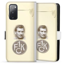 DeinDesign Galaxy S20 FE 5G Handy Klapph&uuml;lle Handyh&uuml;lle aus Kunst Leder wei&szlig; Flip Case 1. Fc Kaiserslautern Fritz Walter Logo Sideflip mit Lasche