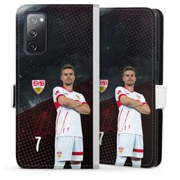 DeinDesign Galaxy S20 FE Handy Klapph&uuml;lle Handyh&uuml;lle aus Kunst Leder wei&szlig; Flip Case Official Licensed Product Maximilian Mittelst&auml;dt Vfb Stuttgart Sideflip mit 
