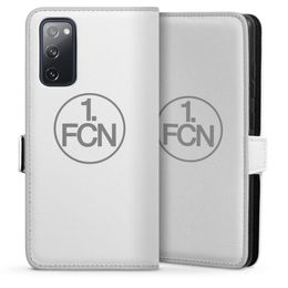 DeinDesign Galaxy S20 FE 5G Handy Klapph&uuml;lle Handyh&uuml;lle aus Kunst Leder wei&szlig; Flip Case 1. Fc N&uuml;rnberg Transparent 1. Fcn Sideflip mit Lasche