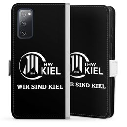DeinDesign Galaxy S20 FE 5G Handy Klapph&uuml;lle Handyh&uuml;lle aus Kunst Leder wei&szlig; Flip Case Thw Kiel Handball Merchandise Sideflip mit Lasche