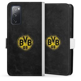 DeinDesign Galaxy S20 FE Handy Klapph&uuml;lle Handyh&uuml;lle aus Kunst Leder wei&szlig; Flip Case Bvb Borussia Dortmund Merchandise Sideflip mit Lasche