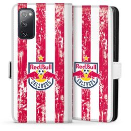 DeinDesign Galaxy S20 FE 5G Handy Klapph&uuml;lle Handyh&uuml;lle aus Kunst Leder wei&szlig; Flip Case Stripes Fc Red Bull Salzburg Official Licensed Product Sideflip mit Lasche