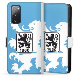 DeinDesign Galaxy S20 FE 5G Handy Klapph&uuml;lle Handyh&uuml;lle aus Kunst Leder wei&szlig; Flip Case Official Licensed Product Tsv 1860 M&uuml;nchen Coat Of Arms Sideflip mit 