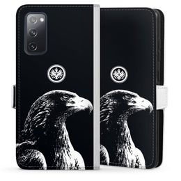 DeinDesign Galaxy S20 FE 5G Handy Klapph&uuml;lle Handyh&uuml;lle aus Kunst Leder wei&szlig; Flip Case Attila Official Licensed Product Eintracht Frankfurt Sideflip mit Lasche