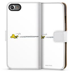 DeinDesign iPhone SE (2020) Handy Klapph&uuml;lle Handyh&uuml;lle aus Kunst Leder wei&szlig; Flip Case Peanuts Children Official Licensed Product Sideflip mit Lasche