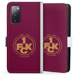 DeinDesign Galaxy S20 FE 5G Handy Klapph&uuml;lle Handyh&uuml;lle aus Kunst Leder wei&szlig; Flip Case 125 Jahre 1. Fc Kaiserslautern 1. Fck Sideflip mit Lasche