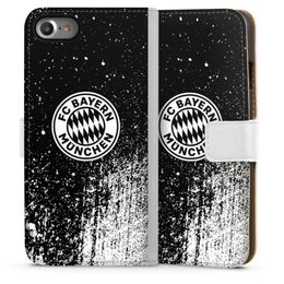 DeinDesign iPhone SE (2020) Handy Klapph&uuml;lle Handyh&uuml;lle aus Kunst Leder wei&szlig; Flip Case Fcb Fc Bayern M&uuml;nchen Official Licensed Product Sideflip mit Lasche
