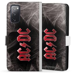 DeinDesign Galaxy S20 FE 5G Handy Klapph&uuml;lle Handyh&uuml;lle aus Kunst Leder wei&szlig; Flip Case Merchandise Acdc Logo Sideflip mit Lasche