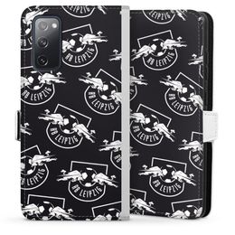 DeinDesign Galaxy S20 FE Handy Klapph&uuml;lle Handyh&uuml;lle aus Kunst Leder wei&szlig; Flip Case Muster Logo Rb Leipzig Sideflip mit Lasche