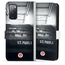 DeinDesign Galaxy S20 FE 5G Handy Klapph&uuml;lle Handyh&uuml;lle aus Kunst Leder wei&szlig; Flip Case Fc St. Pauli Official Licensed Product Merchandise Sideflip mit Lasche