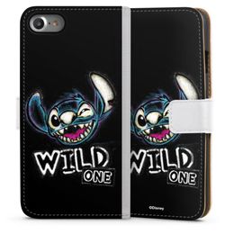 DeinDesign iPhone SE (2020) Handy Klapph&uuml;lle Handyh&uuml;lle aus Kunst Leder wei&szlig; Flip Case Lilo & Stitch Official Licensed Product Disney Sideflip mit Lasche