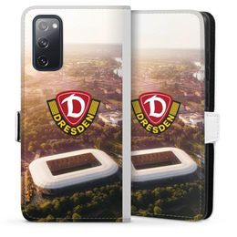 DeinDesign Galaxy S20 FE 5G Handy Klapph&uuml;lle Handyh&uuml;lle aus Kunst Leder wei&szlig; Flip Case Stadium Sg Dynamo Dresden Sgd Sideflip mit Lasche