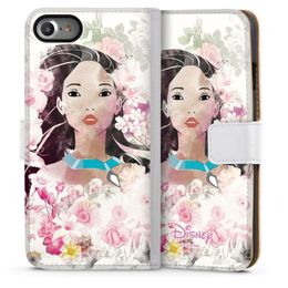 DeinDesign iPhone SE (2020) Handy Klapph&uuml;lle Handyh&uuml;lle aus Kunst Leder wei&szlig; Flip Case Disney Official Licensed Product Pocahontas Sideflip mit Lasche