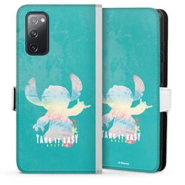 DeinDesign Galaxy S20 FE 5G Handy Klapph&uuml;lle Handyh&uuml;lle aus Kunst Leder wei&szlig; Flip Case Lilo & Stitch Official Licensed Product Disney Sideflip mit Lasche
