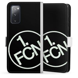 DeinDesign Galaxy S20 FE Handy Klapph&uuml;lle Handyh&uuml;lle aus Kunst Leder wei&szlig; Flip Case Logo 1. Fcn 1. Fc N&uuml;rnberg Sideflip mit Lasche