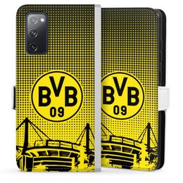 DeinDesign Galaxy S20 FE Handy Klapph&uuml;lle Handyh&uuml;lle aus Kunst Leder wei&szlig; Flip Case Bvb Stadium Borussia Dortmund Sideflip mit Lasche