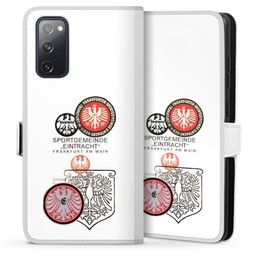 DeinDesign Galaxy S20 FE Handy Klapph&uuml;lle Handyh&uuml;lle aus Kunst Leder wei&szlig; Flip Case Retro Eintracht Frankfurt Official Licensed Product Sideflip mit Lasche