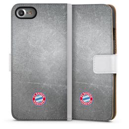 DeinDesign iPhone SE (2020) Handy Klapph&uuml;lle Handyh&uuml;lle aus Kunst Leder wei&szlig; Flip Case Fc Bayern M&uuml;nchen Official Licensed Product Fcb Sideflip mit Lasche