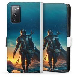 DeinDesign Galaxy S20 FE Handy Klapph&uuml;lle Handyh&uuml;lle aus Kunst Leder wei&szlig; Flip Case Star Wars The Mandalorian Sunset Sideflip mit Lasche