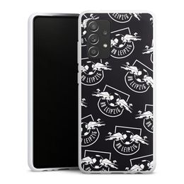 DeinDesign Galaxy A52s 5G Handy Silikon H&uuml;lle Case wei&szlig; Handyh&uuml;lle Rb Leipzig Logo Muster Silikon Case