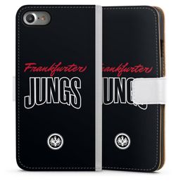 DeinDesign iPhone SE (2020) Handy Klapph&uuml;lle Handyh&uuml;lle aus Kunst Leder wei&szlig; Flip Case Eintracht Frankfurt Sge Official Licensed Product Sideflip mit Lasche