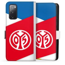 DeinDesign Galaxy S20 FE Handy Klapph&uuml;lle Handyh&uuml;lle aus Kunst Leder wei&szlig; Flip Case 1. Fsv Mainz 05 E.V. Official Licensed Product Soccer Sideflip mit Lasche