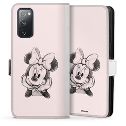 DeinDesign Galaxy S20 FE 5G Handy Klapph&uuml;lle Handyh&uuml;lle aus Kunst Leder wei&szlig; Flip Case Official Licensed Product Disney Minnie Mouse Sideflip mit Lasche