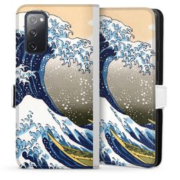 DeinDesign Galaxy S20 FE Handy Klapph&uuml;lle Handyh&uuml;lle aus Kunst Leder wei&szlig; Flip Case Katsushika Hokusai Die Gro&szlig;e Welle Vor Kanagawa Kunst Sideflip mit Lasche
