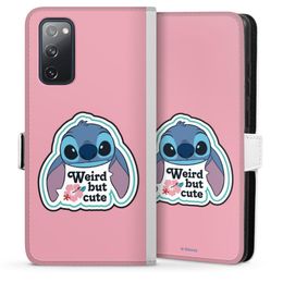 DeinDesign Galaxy S20 FE 5G Handy Klapph&uuml;lle Handyh&uuml;lle aus Kunst Leder wei&szlig; Flip Case Disney Sayings Lilo & Stitch Sideflip mit Lasche
